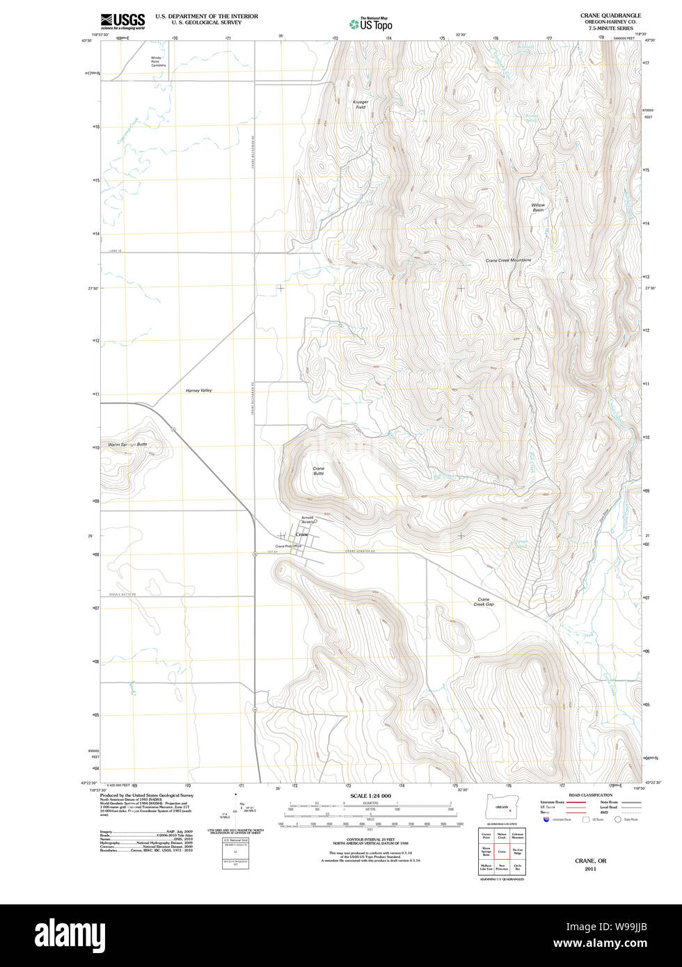 Crane oregon map hi-res stock photography and images - Alamy