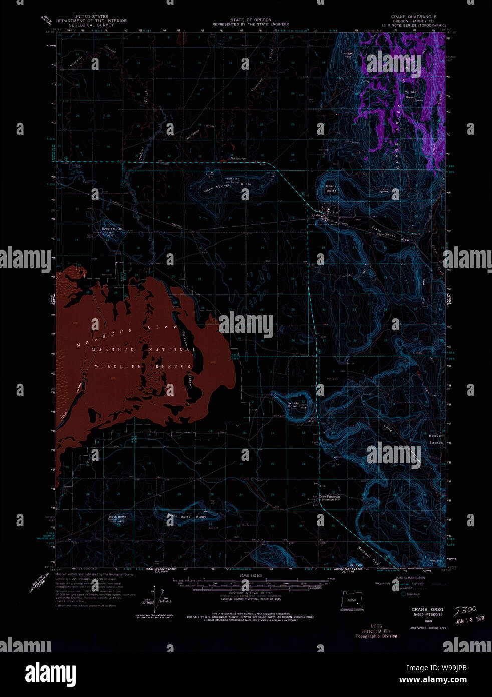 Map of crane oregon hi-res stock photography and images - Alamy