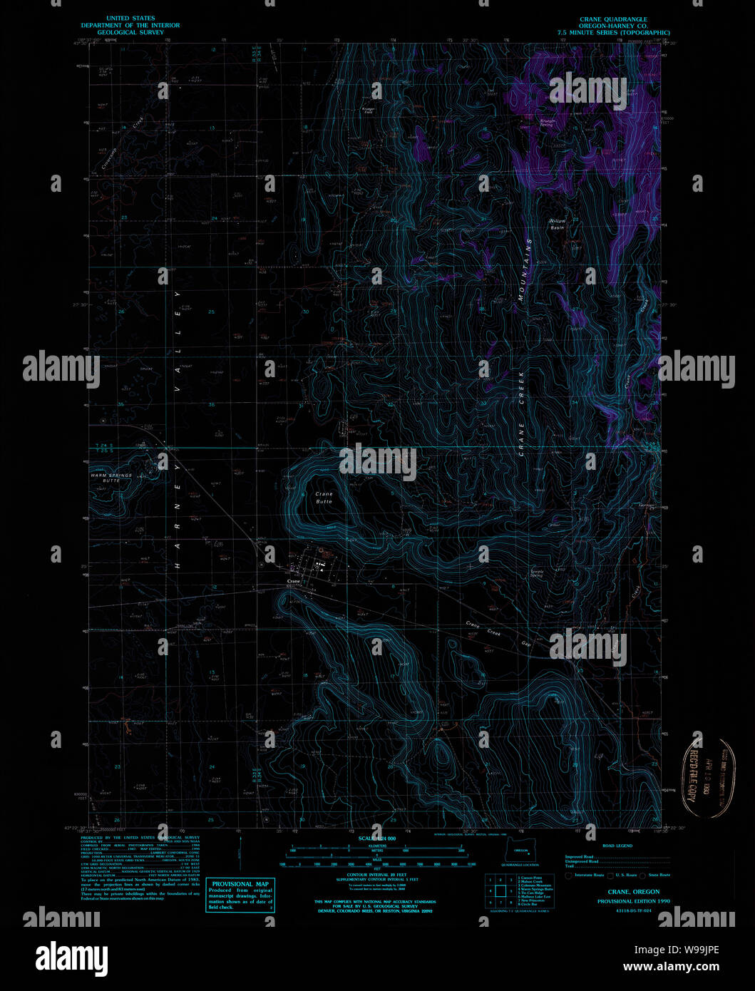Map of crane oregon hi-res stock photography and images - Alamy