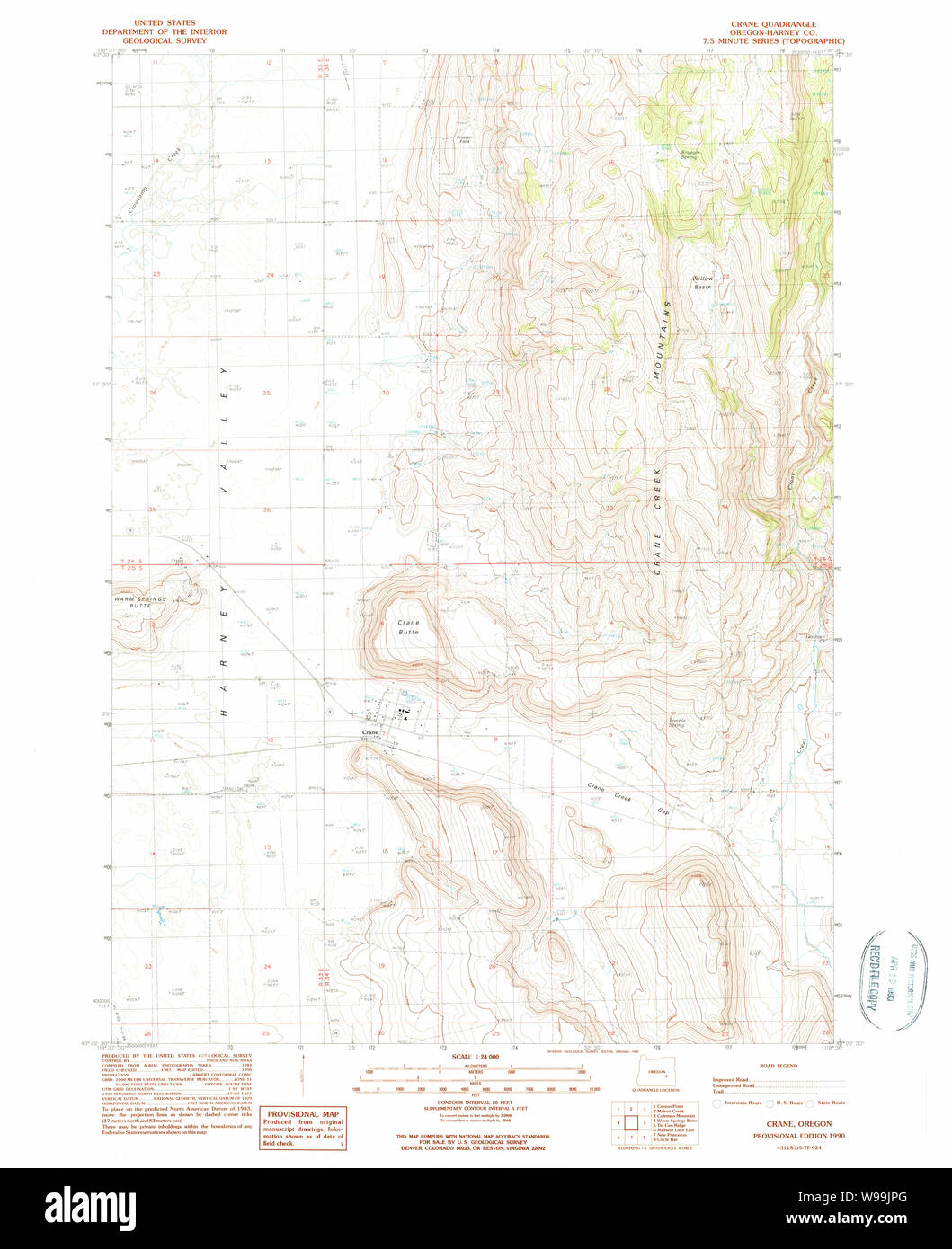 Map of crane oregon hi-res stock photography and images - Alamy