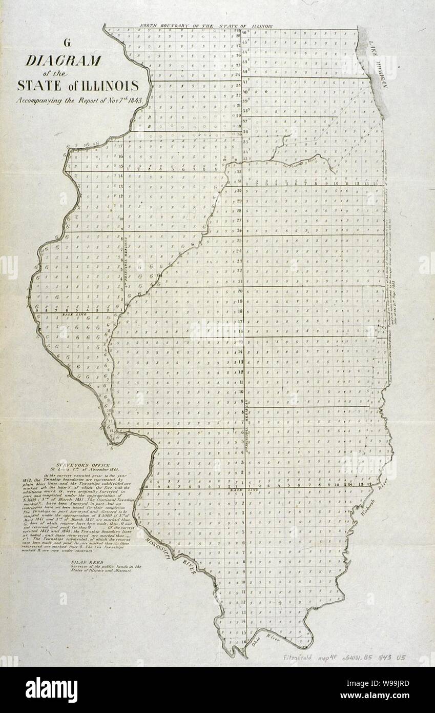 Diagram of the state of Illinois Stock Photo - Alamy