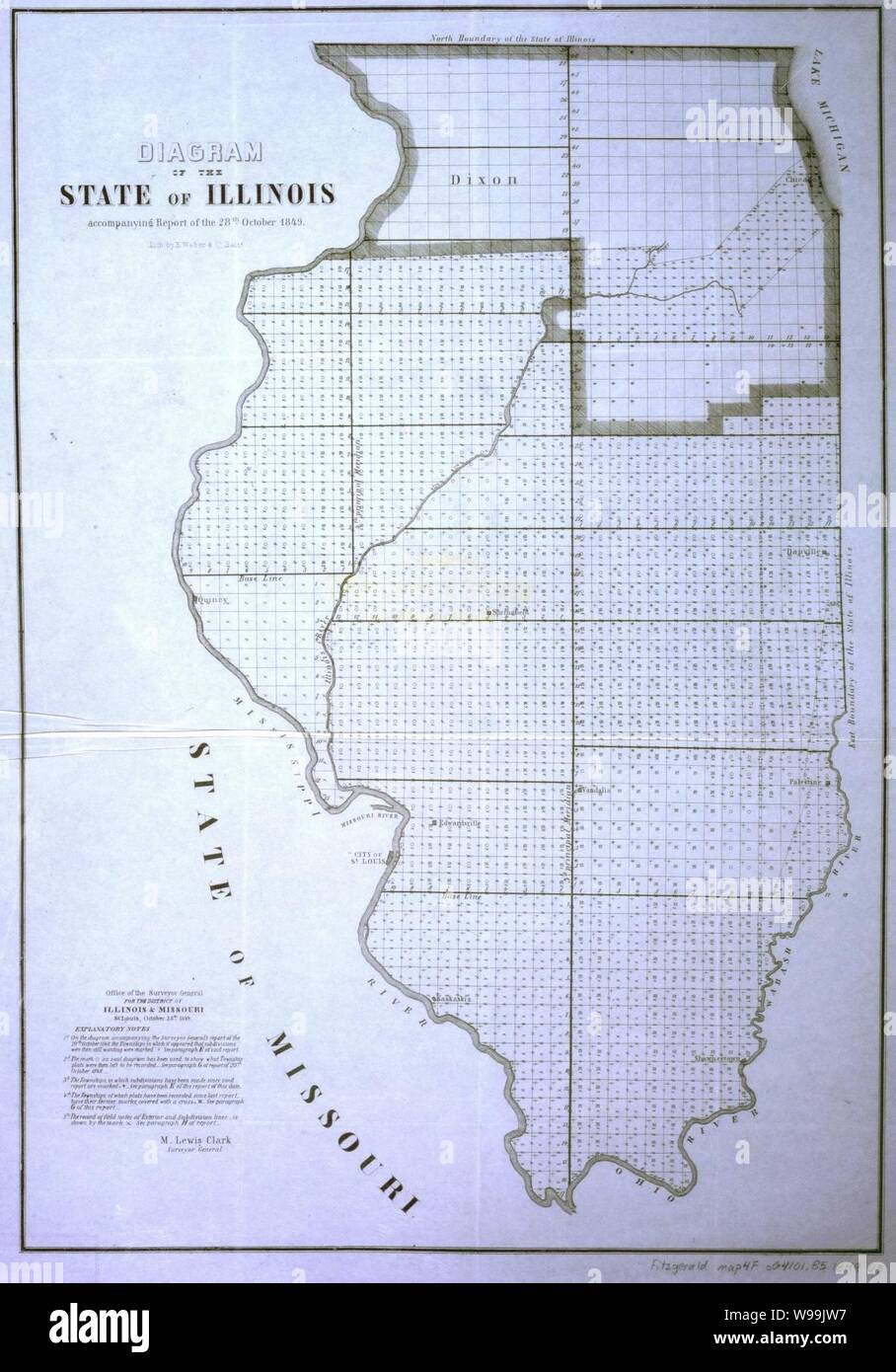 Diagram of the state of Illinois Stock Photo - Alamy