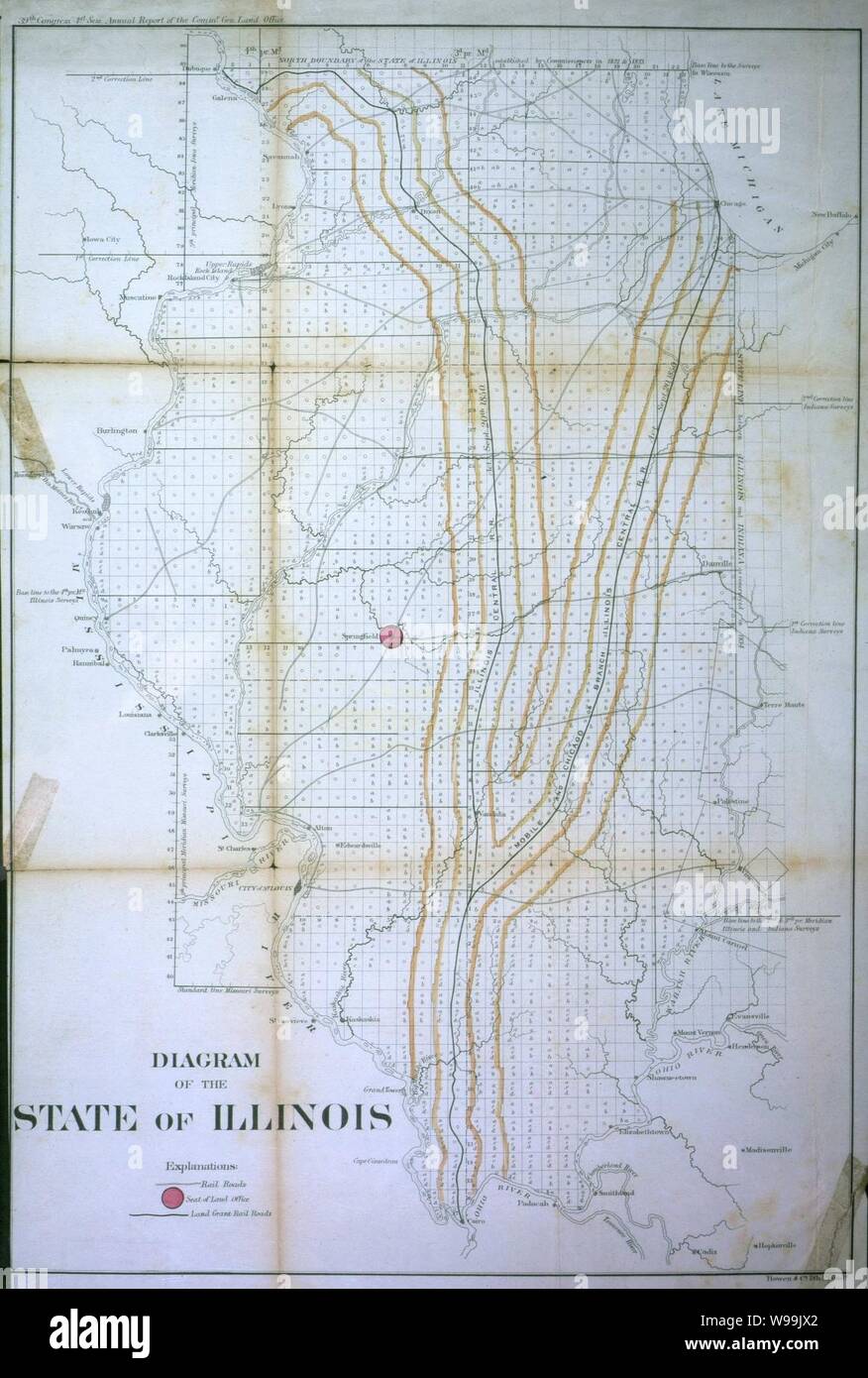 Diagram of the state of Illinois Stock Photo - Alamy