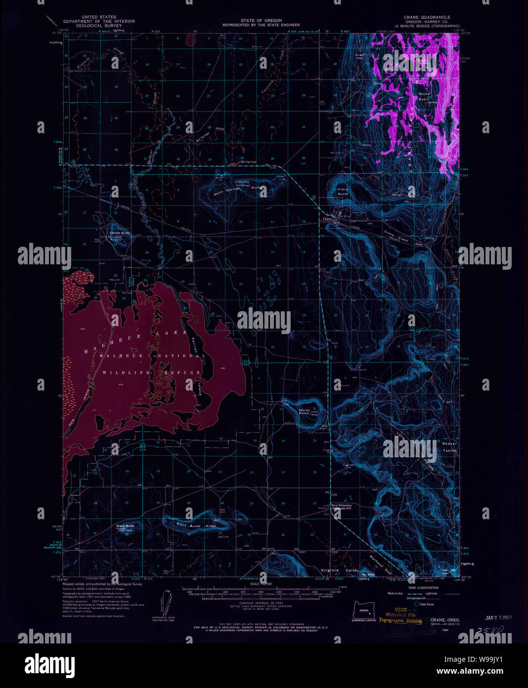Map of crane oregon hi-res stock photography and images - Alamy