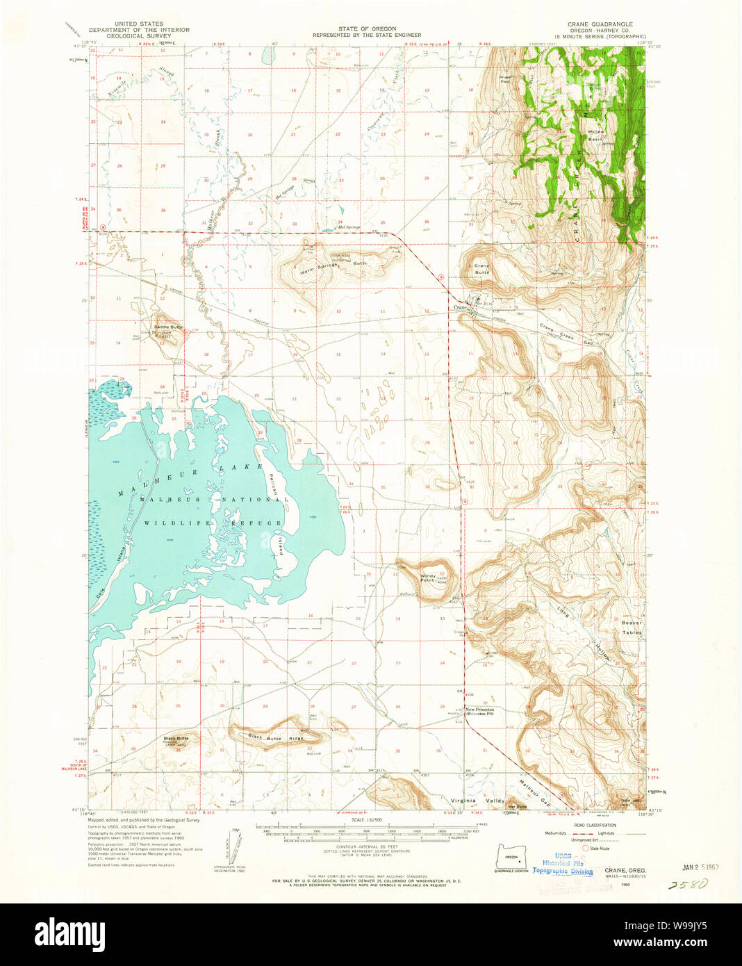 Crane oregon map hi-res stock photography and images - Alamy