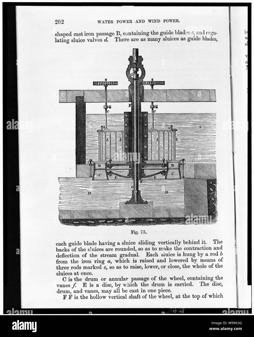 Diagram showing the mechanics of a parallel-flow turbine Stock Photo ...