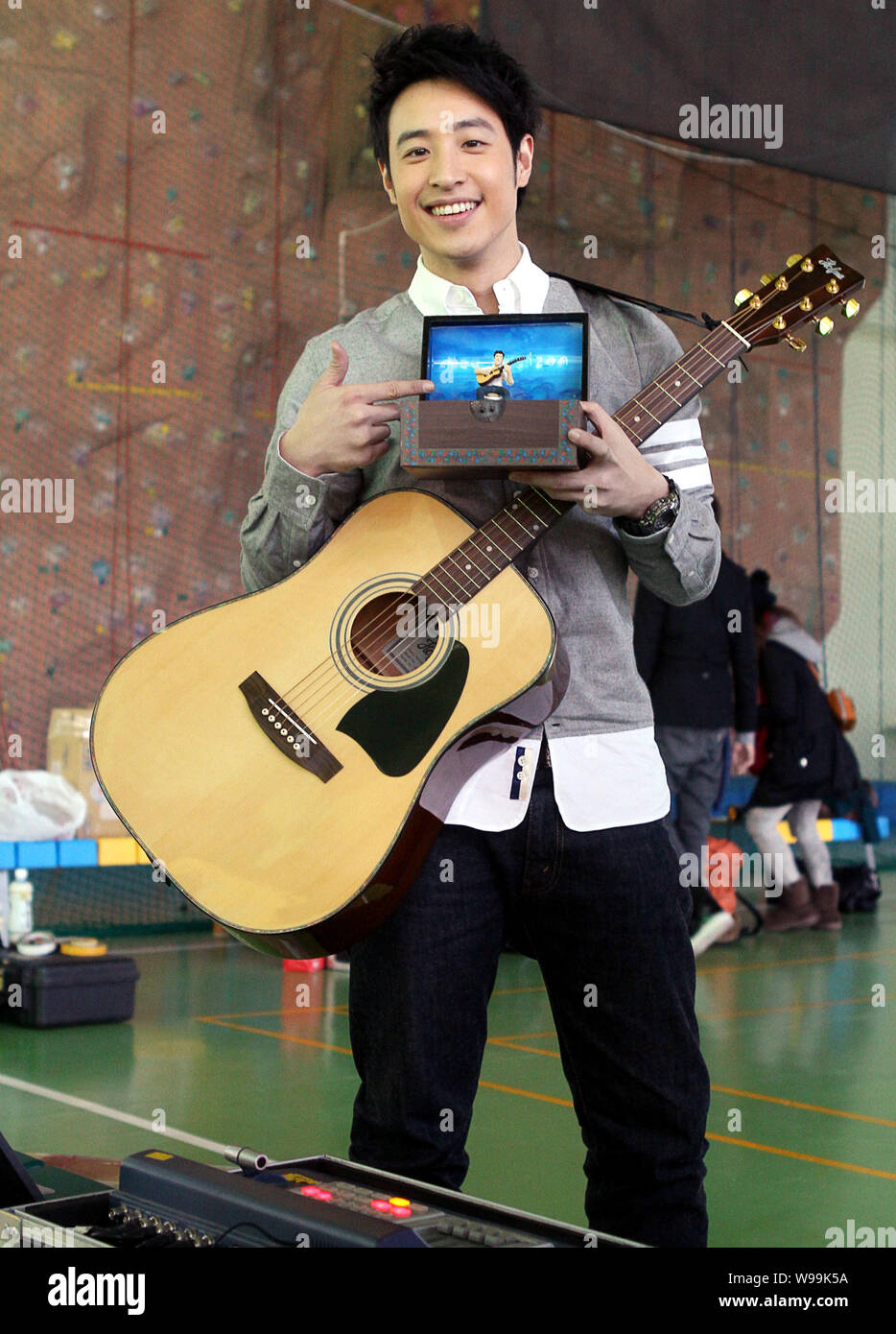 Taiwanese singer Wilber Pan is seen at a filming session for his new ...