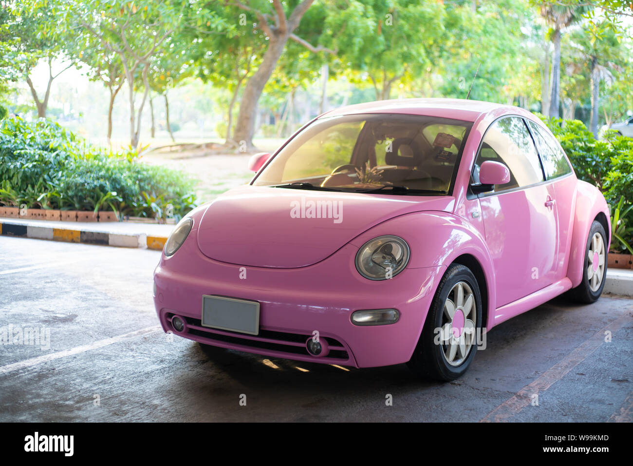 Pattaya, Thailand - May 27, 2019: Modern fun pink small car. Photo of a ...