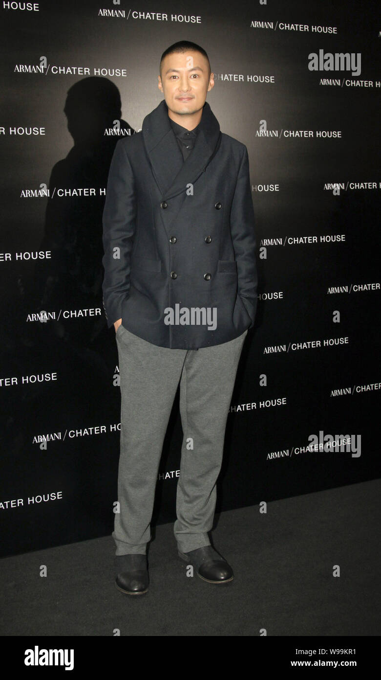 Hong Kong actor Shawn Yue attends the opening ceremony of a new Armani ...