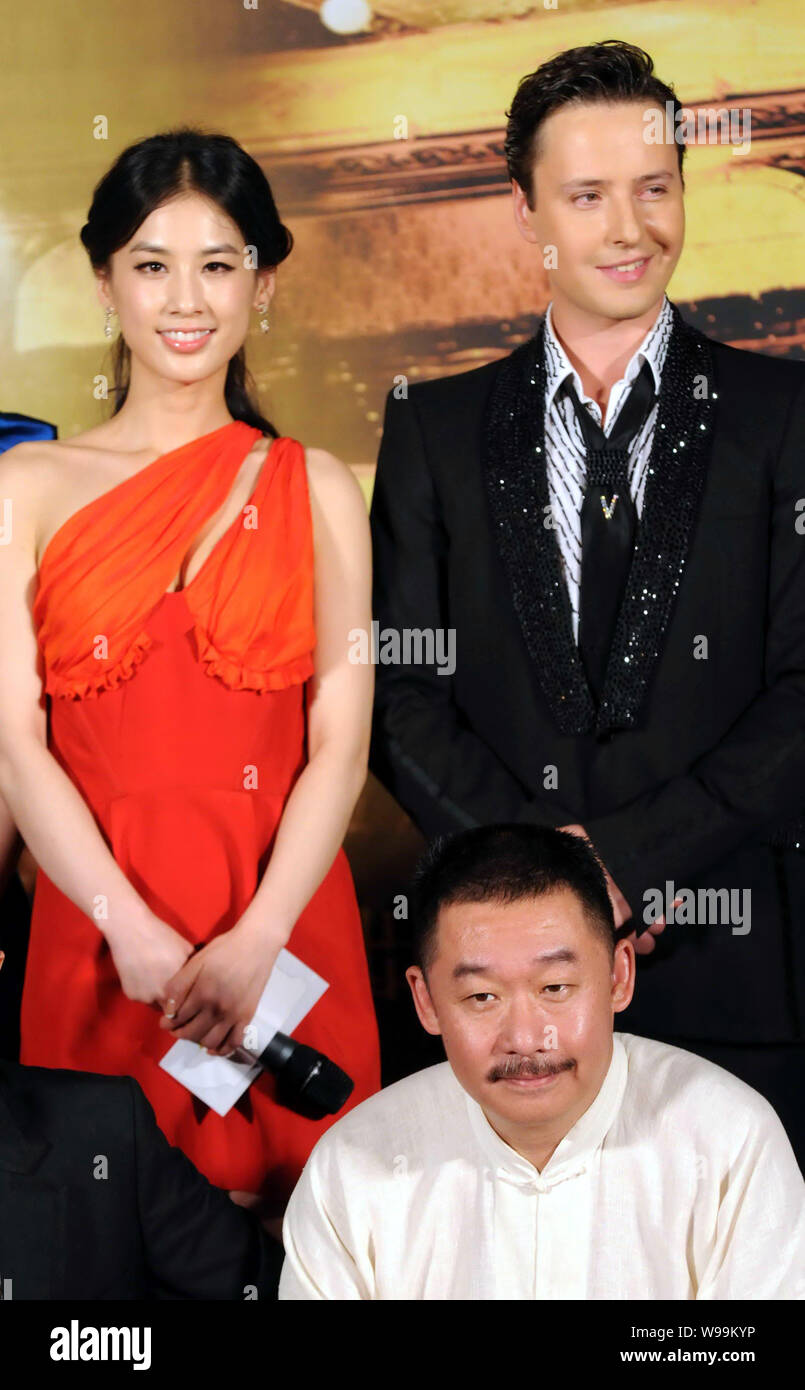 Russina singer Vitas (right) is pictured during a press conference for ...