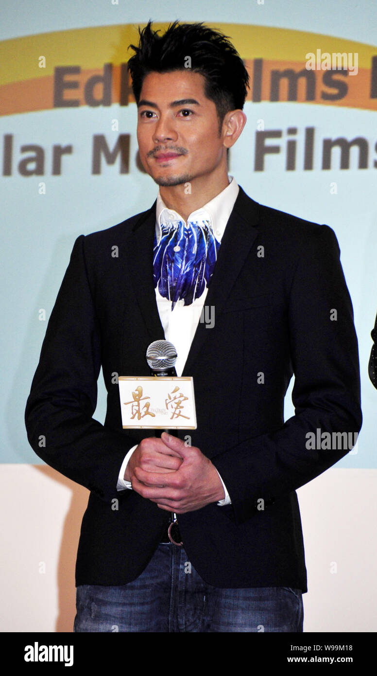Hong Kong singer and actor Aaron Kwok attends a press conference for the movie, Till Death Do Us ...