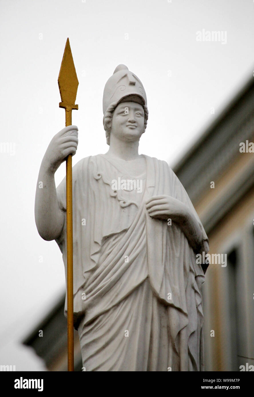 The statue of Greek mythical goddess Athena is pictured on the campus ...