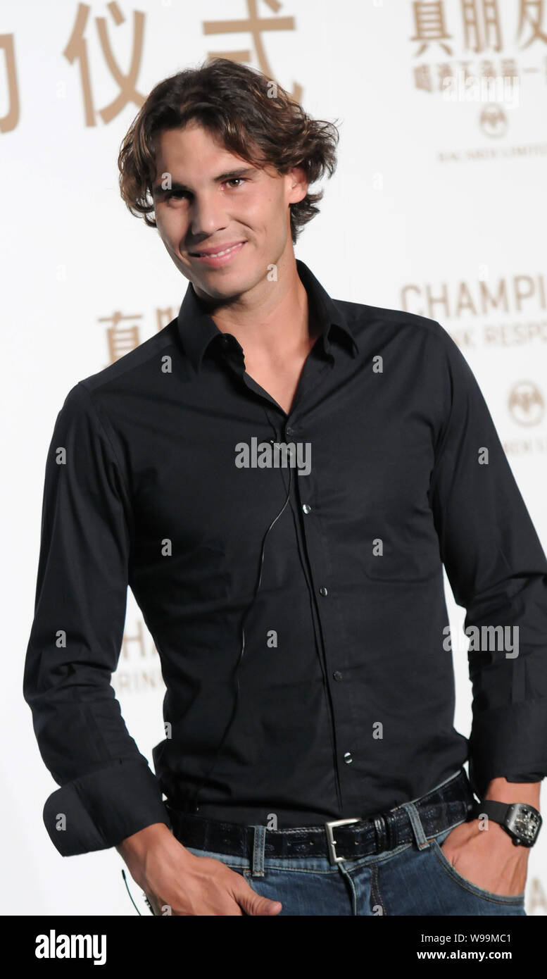 Spanish professional tennis player Rafael Nadal attends the Bacardi ...