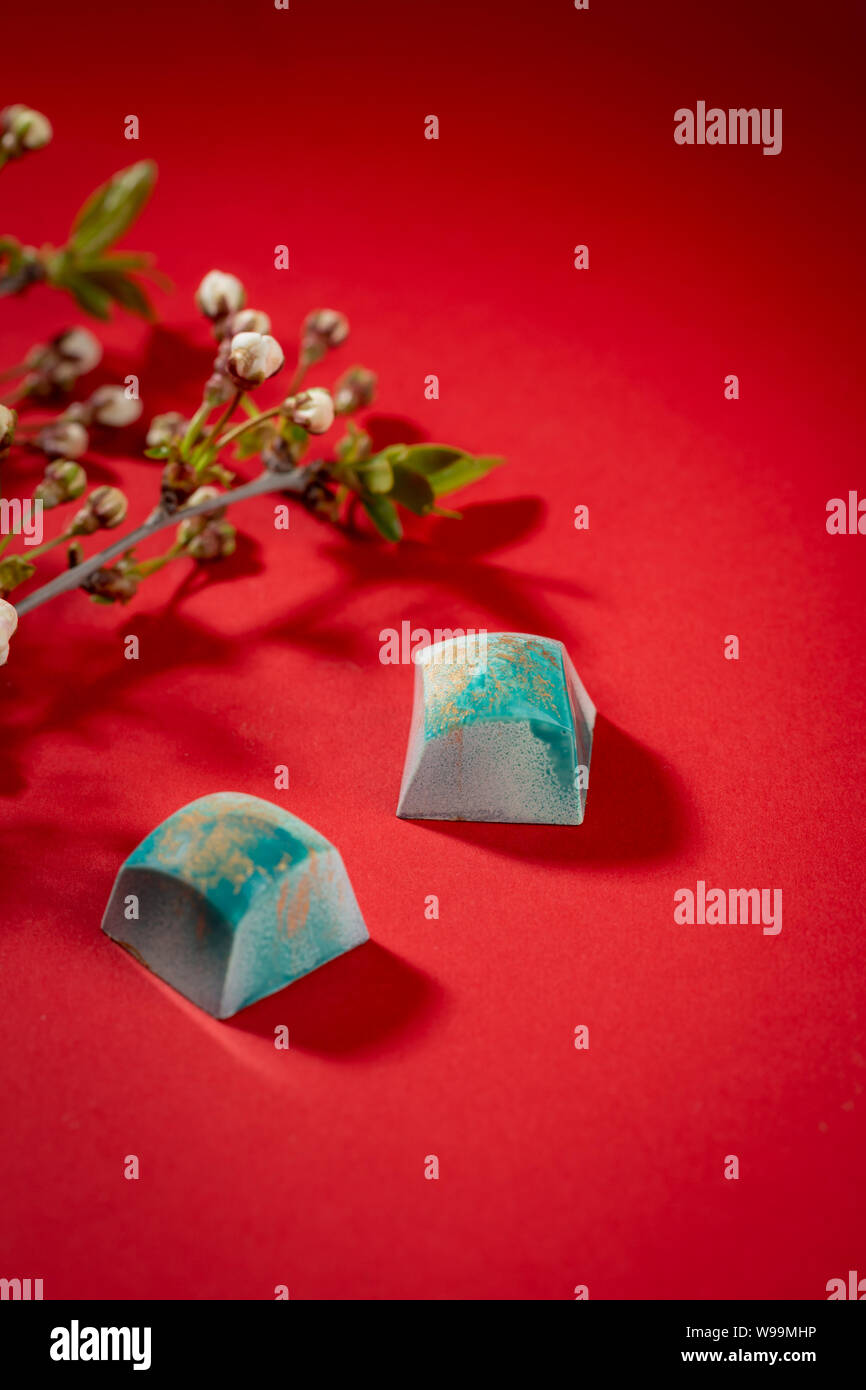 Red sweet chocolate candy background Stock Photo - Alamy