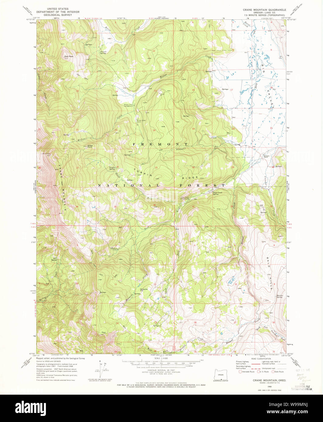 Crane oregon map hi-res stock photography and images - Alamy