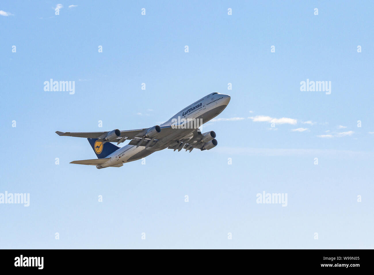 Frankfurt Germany 11.08.19 Lufthansa Boeing 747 Jumbo Jet 4-engine jet ...
