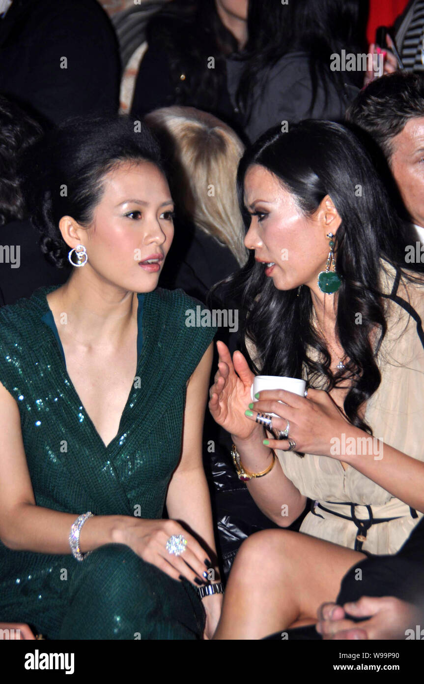 Chinese actress Zhang Ziyi, left, and Wendi Deng Murdoch, wife of media ...