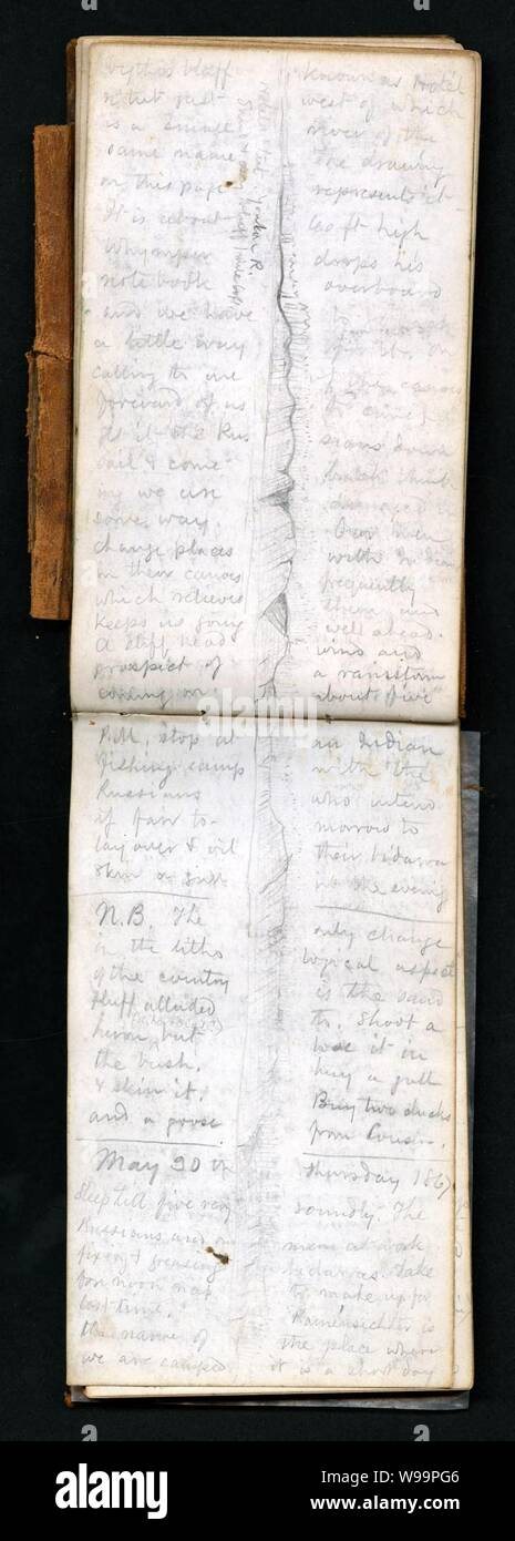 Diary 1865 - 1867 (Pages 25 and 26 Stock Photo - Alamy