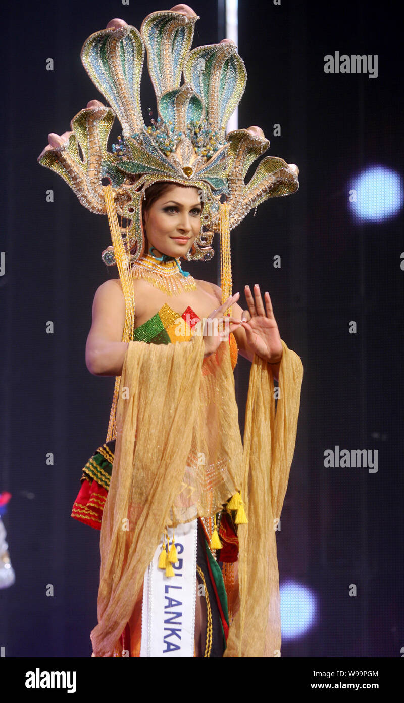 Pushpika de Silva of Sri Lanka performs in the final of the Miss ...