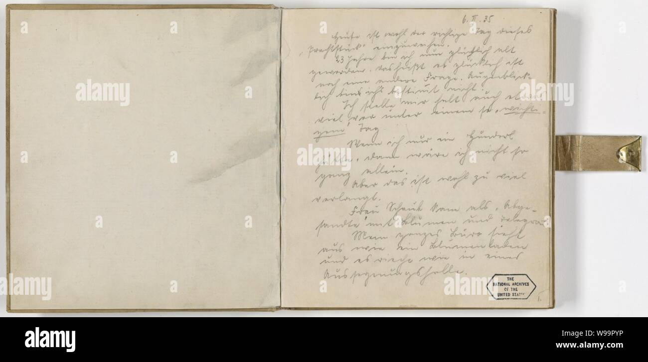 Diary of Eva Braun page 1 Stock Photo - Alamy