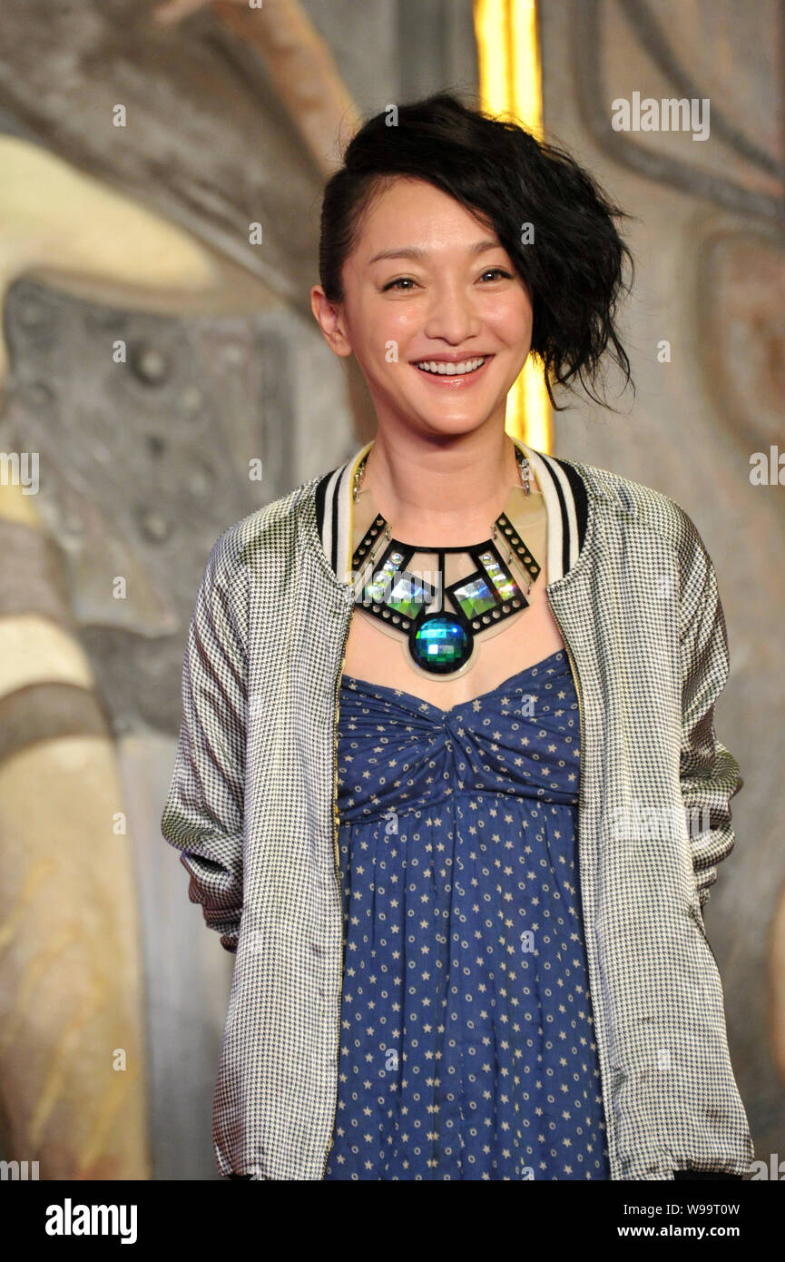 Chinese actress Zhou Xun poses during the launch ceremony for the film ...