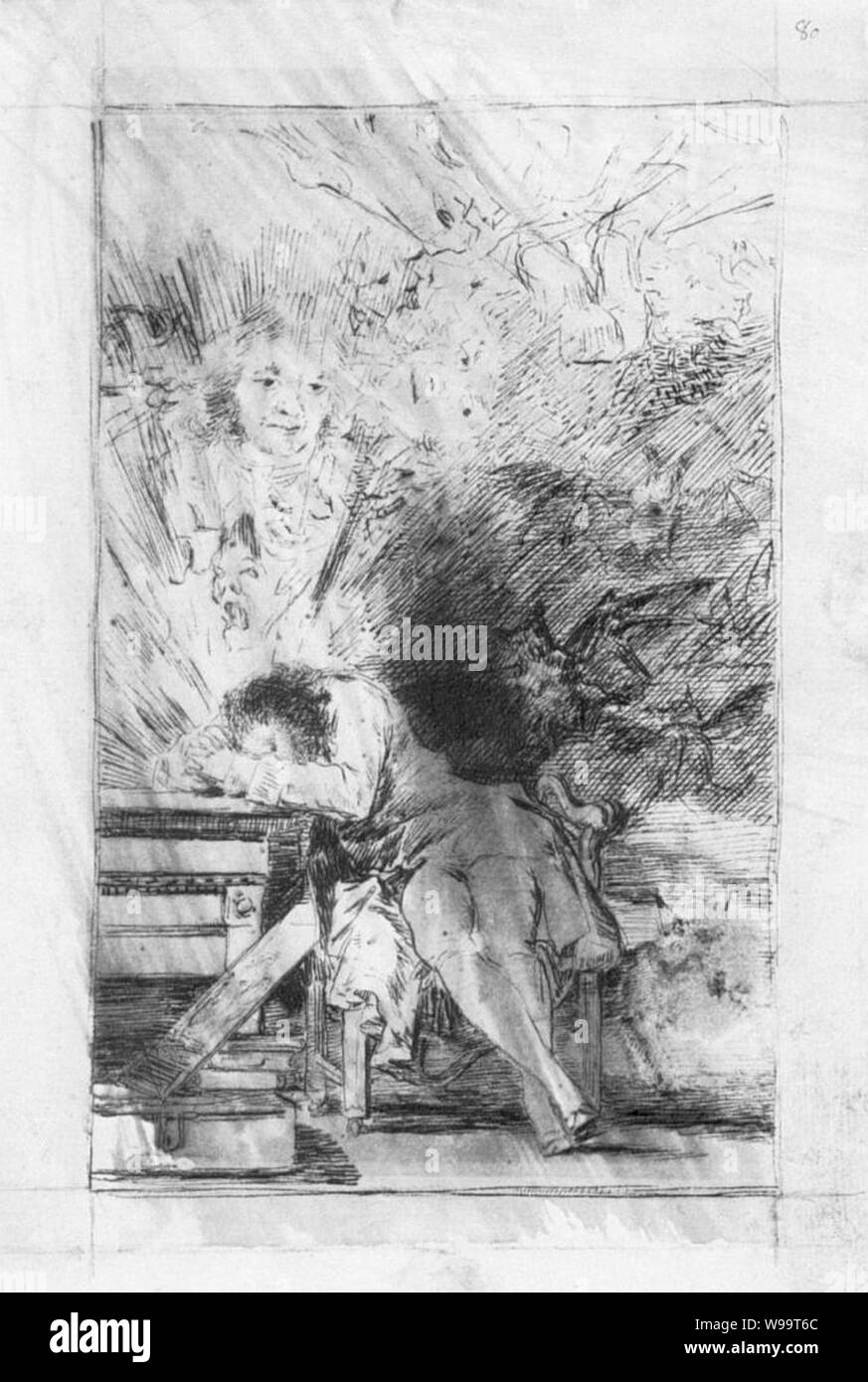 Dibujo preparatorio Capricho 1 Goya Stock Photo - Alamy