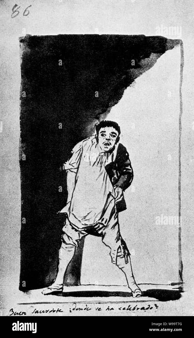 Dibujo nº86 Album B preparatorio Capricho 18 Goya Stock Photo - Alamy