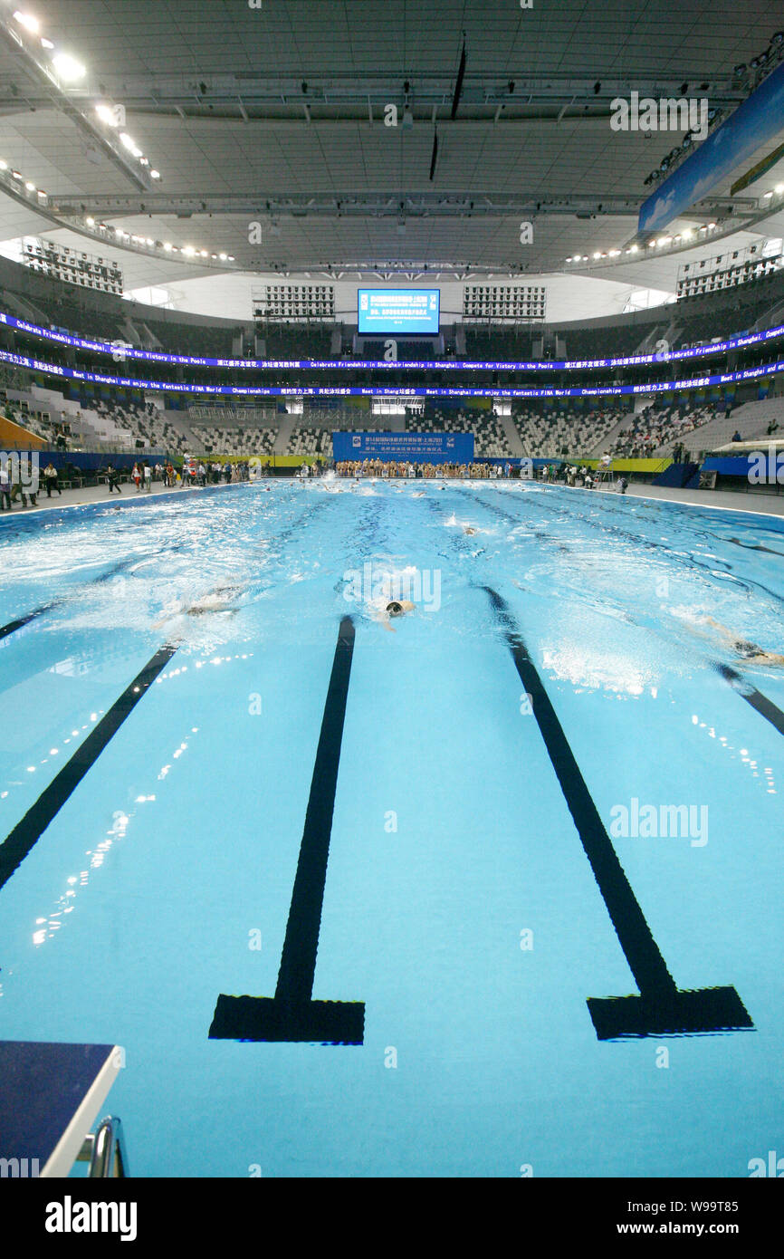 Inauguration ceremony of the competition pool for swimming and s hi-res ...
