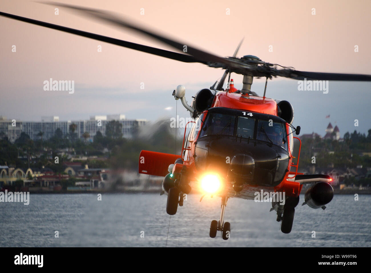 A Coast Guard Sector San Diego MH-60T Jayhawk helicopter crew conducts ...