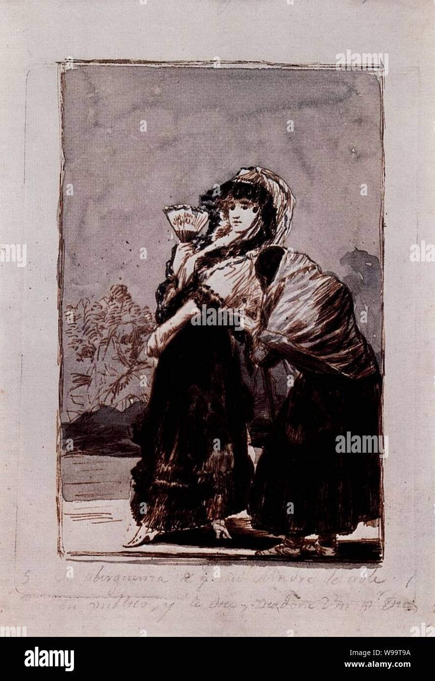 Dibujo preparatorio Capricho 16 Goya Stock Photo - Alamy