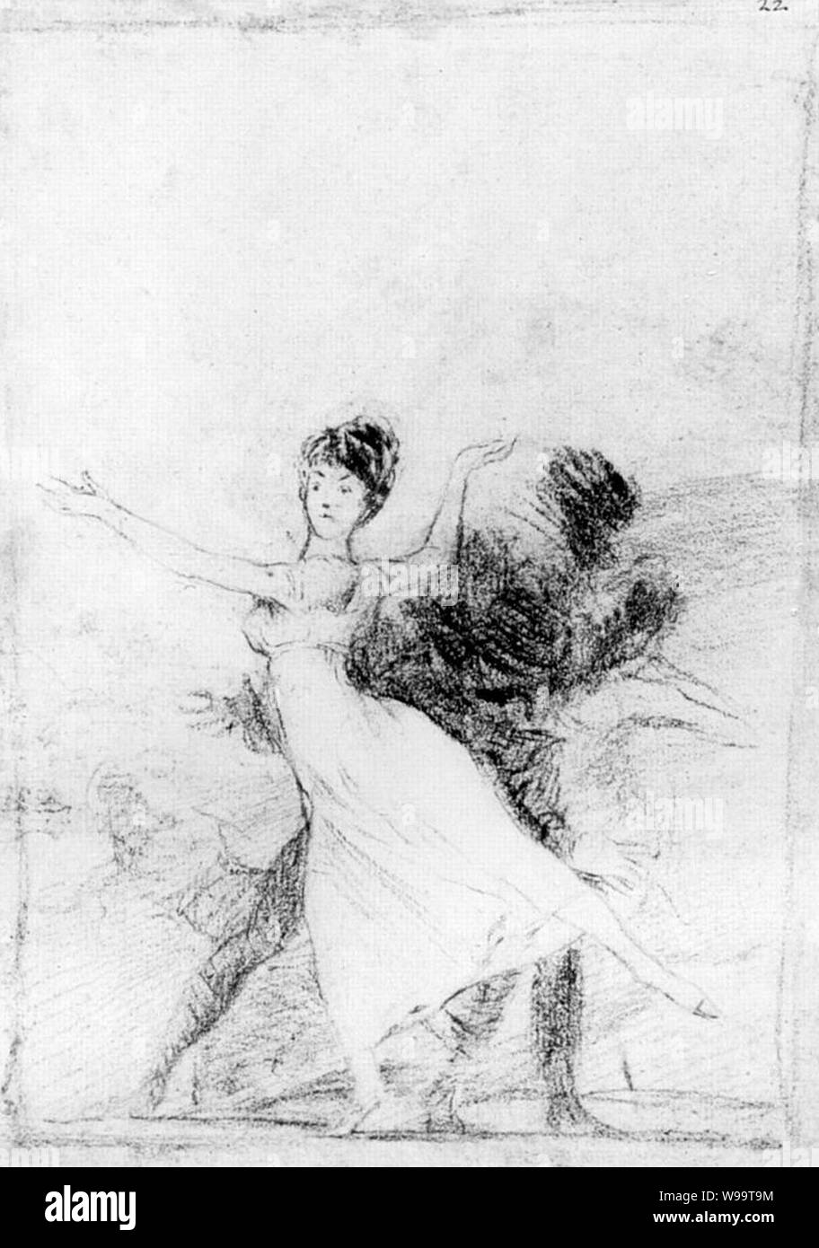 Dibujo preparatorio 1 Capricho 72 Goya Stock Photo - Alamy