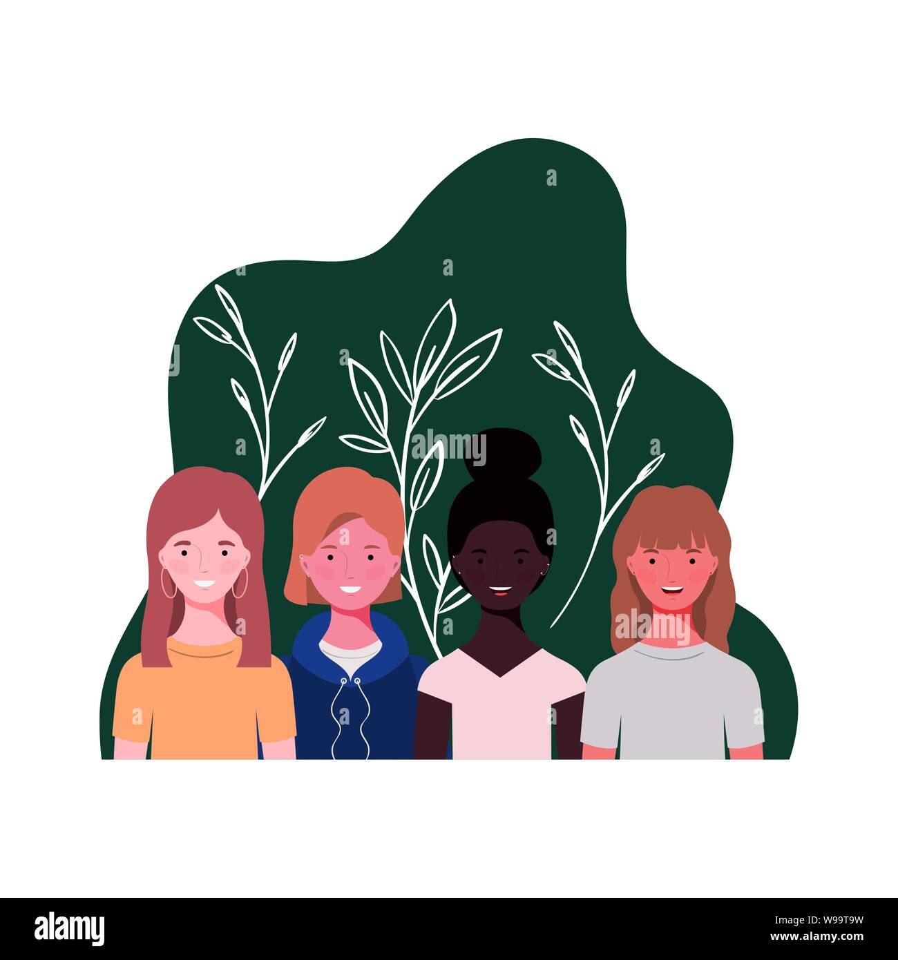 young women with landscape background Stock Vector Image & Art - Alamy