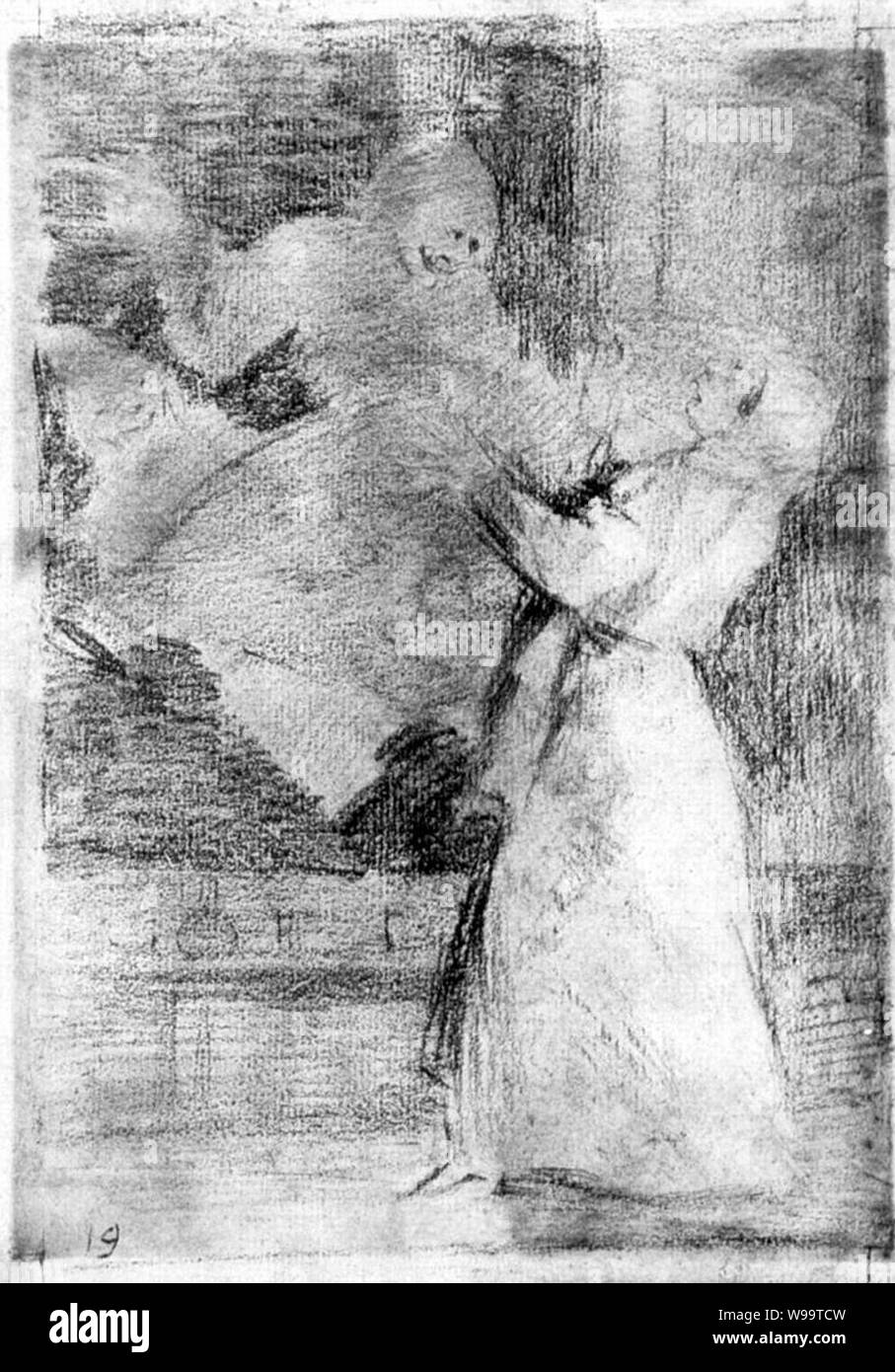 Dibujo preparatorio Capricho 74 Goya Stock Photo - Alamy