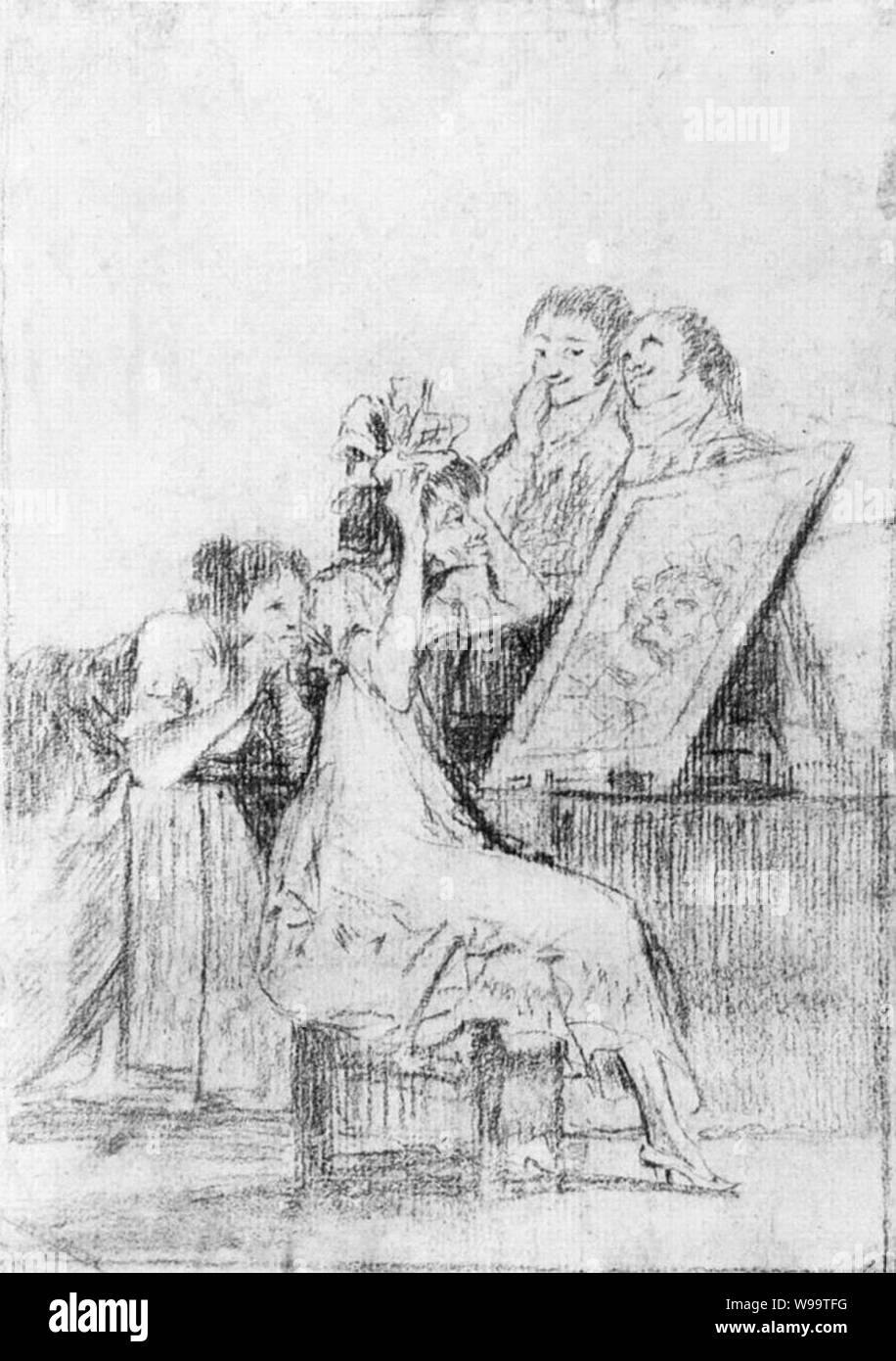 Dibujo preparatorio Capricho 55 Goya Stock Photo - Alamy