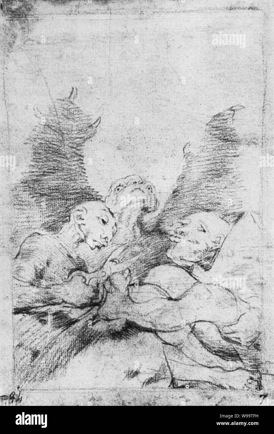 Dibujo preparatorio Capricho 51 Goya Stock Photo - Alamy