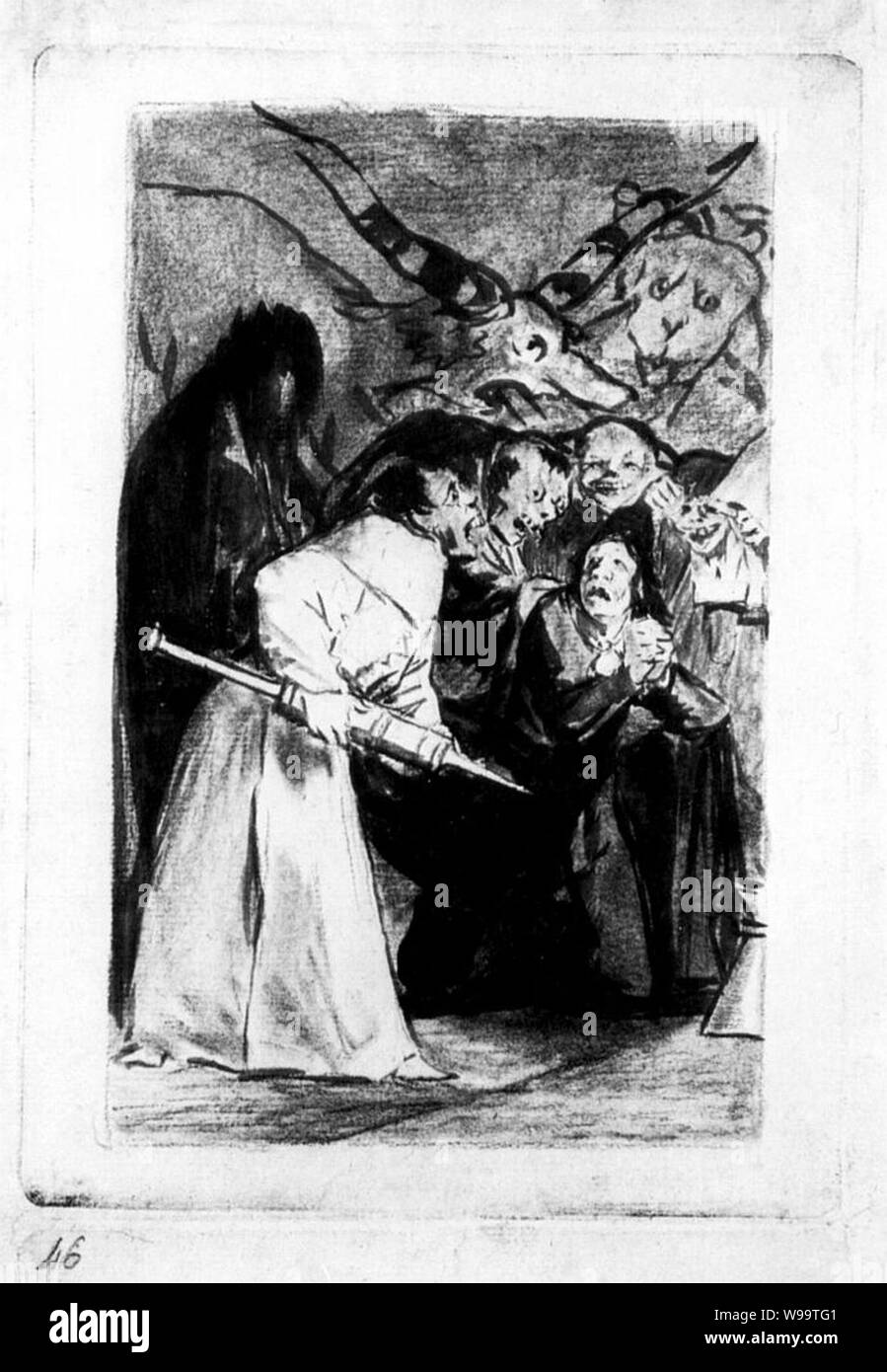 Dibujo preparatorio Capricho 58 Goya Stock Photo - Alamy