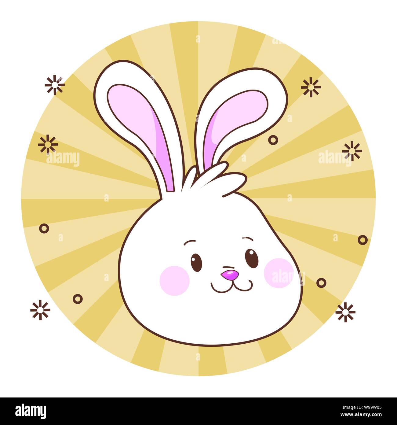 Beautiful rabbit smiling face cartoon Stock Vector Image & Art - Alamy