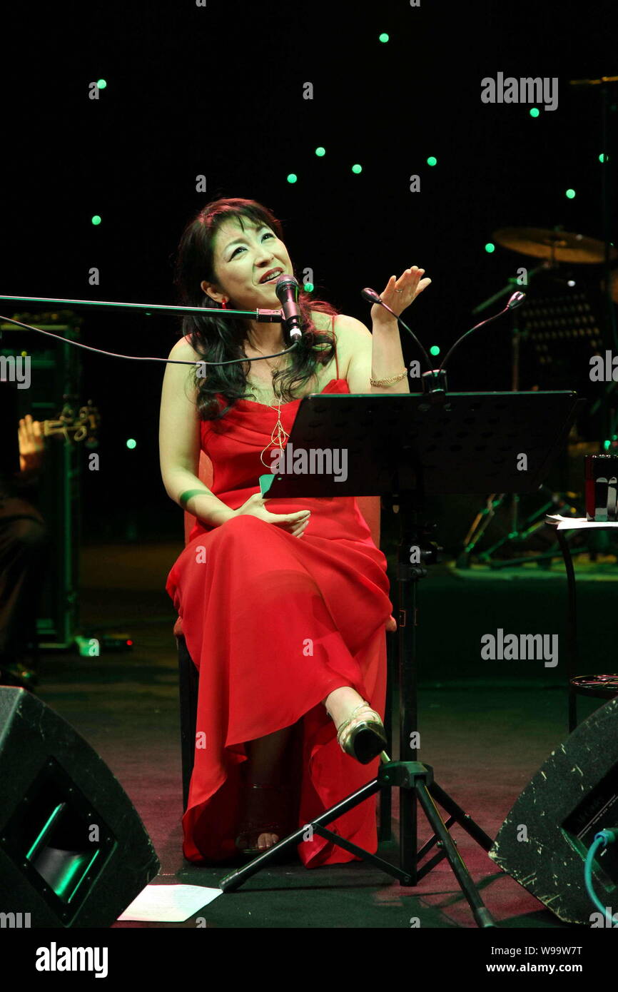 Japanese jazz singer Ono Lisa performs during her concert in Shanghai ...