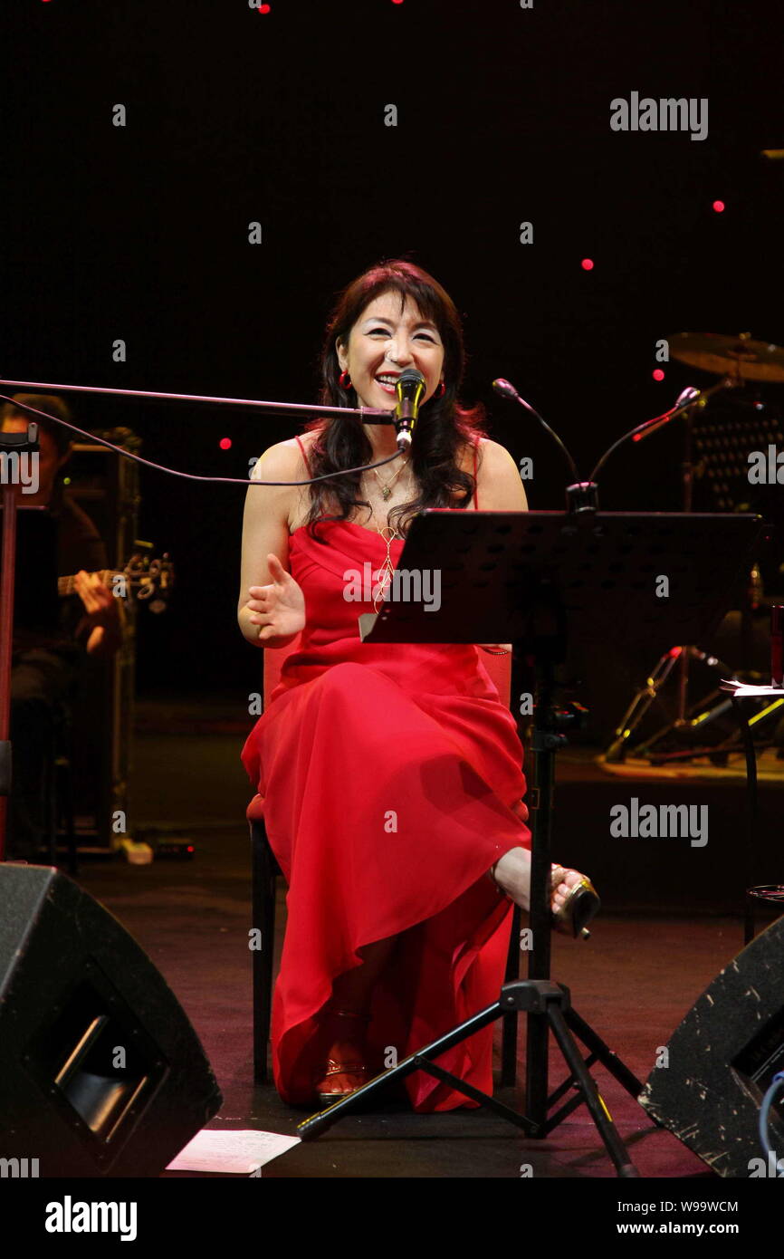 Japanese jazz singer Ono Lisa performs during her concert in Shanghai ...
