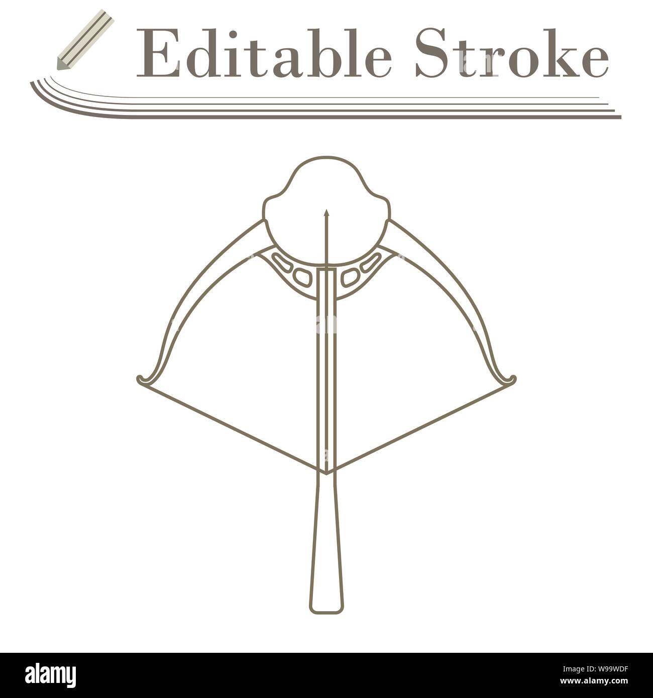 Crossbow Icon. Editable Stroke Simple Design. Vector Illustration Stock ...