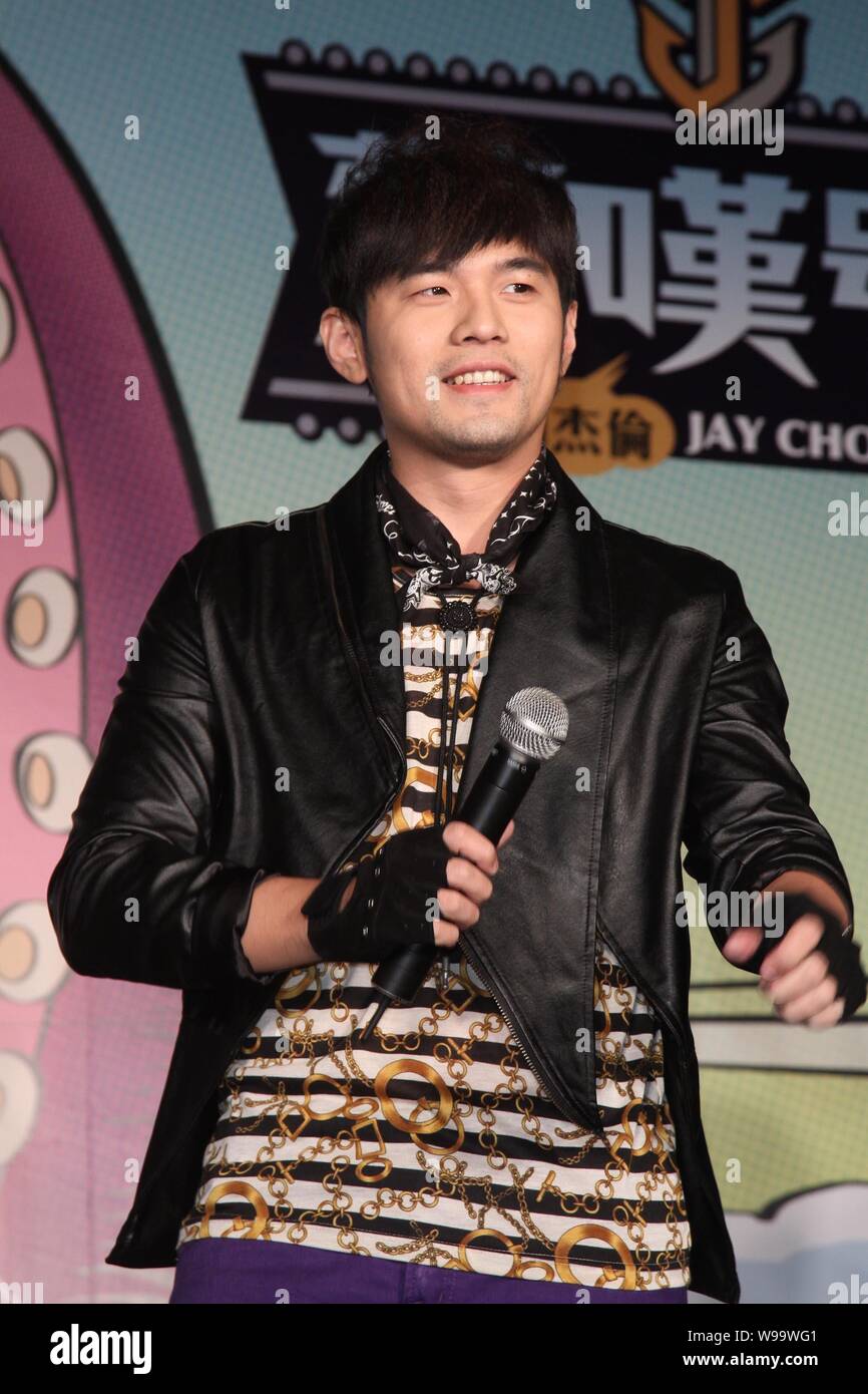 Taiwanese singer Jay Chou smiles during a press conference for his new ...