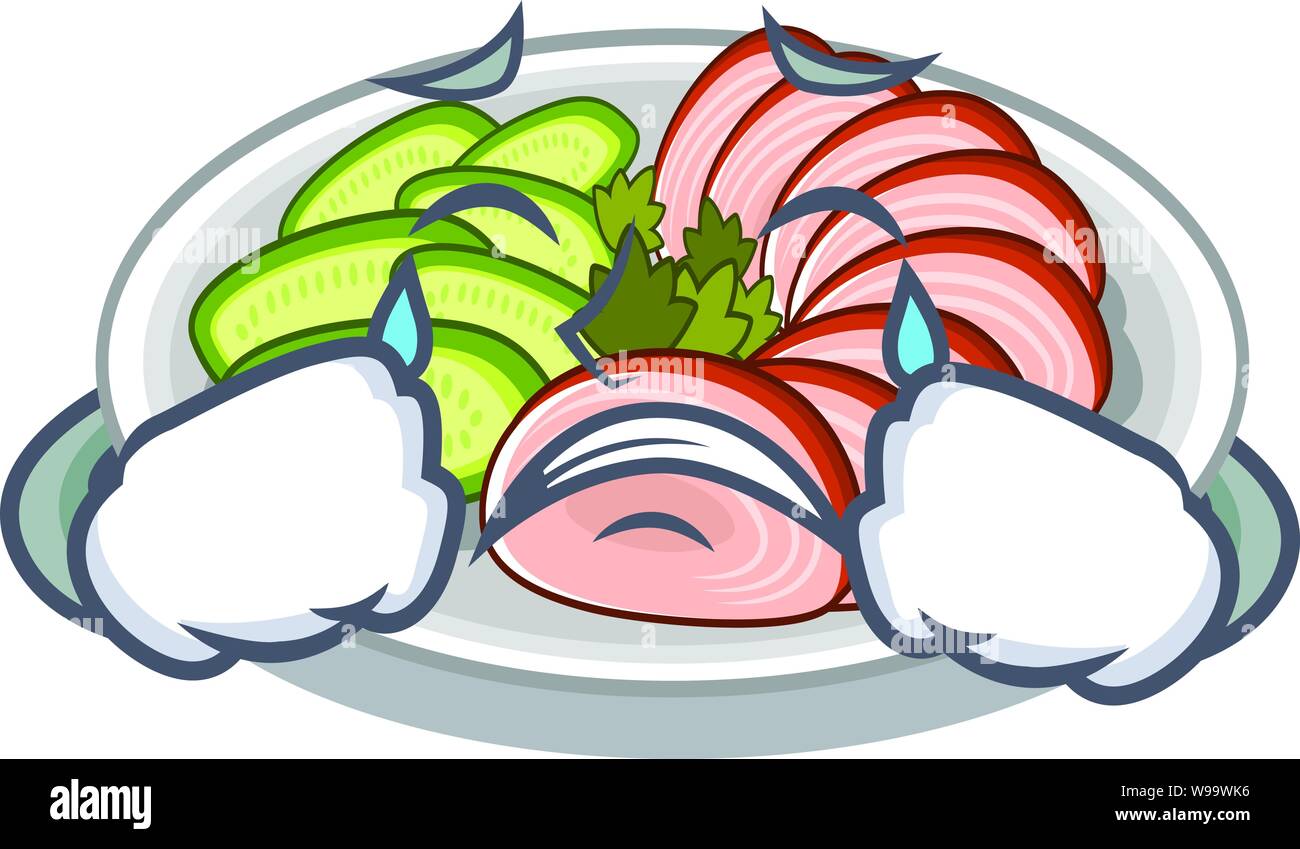 Crying peking dunking fried in mascot pan Stock Vector Image & Art - Alamy