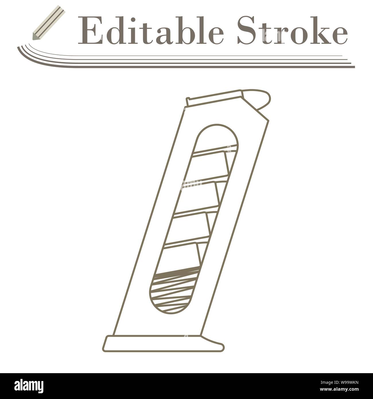 Gun Magazine Icon. Editable Stroke Simple Design. Vector Illustration ...