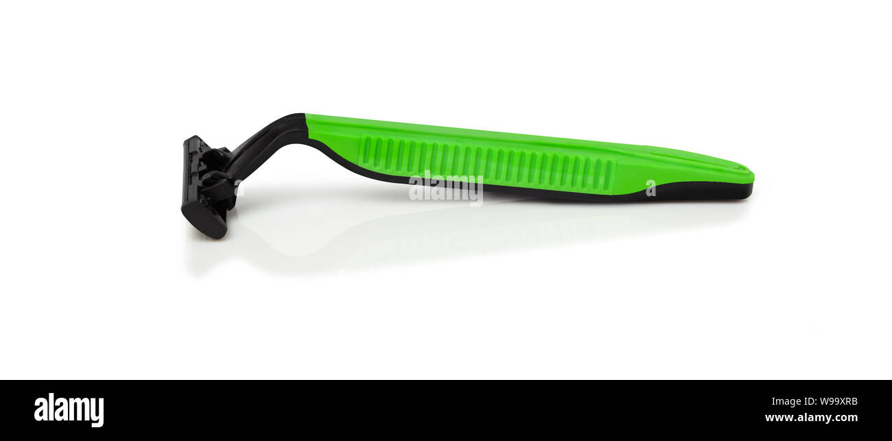 Men's shaving razor. Studio shot isolated on white background. With ...