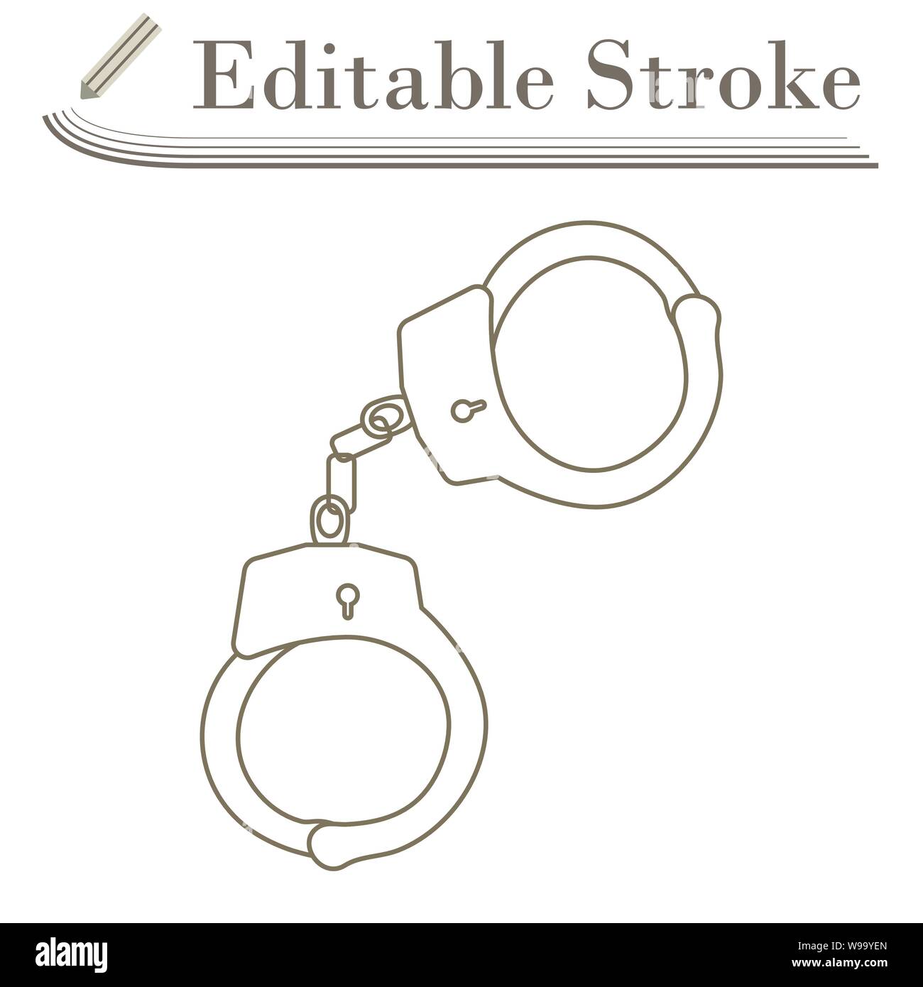 Handcuff Icon. Editable Stroke Simple Design. Vector Illustration Stock ...