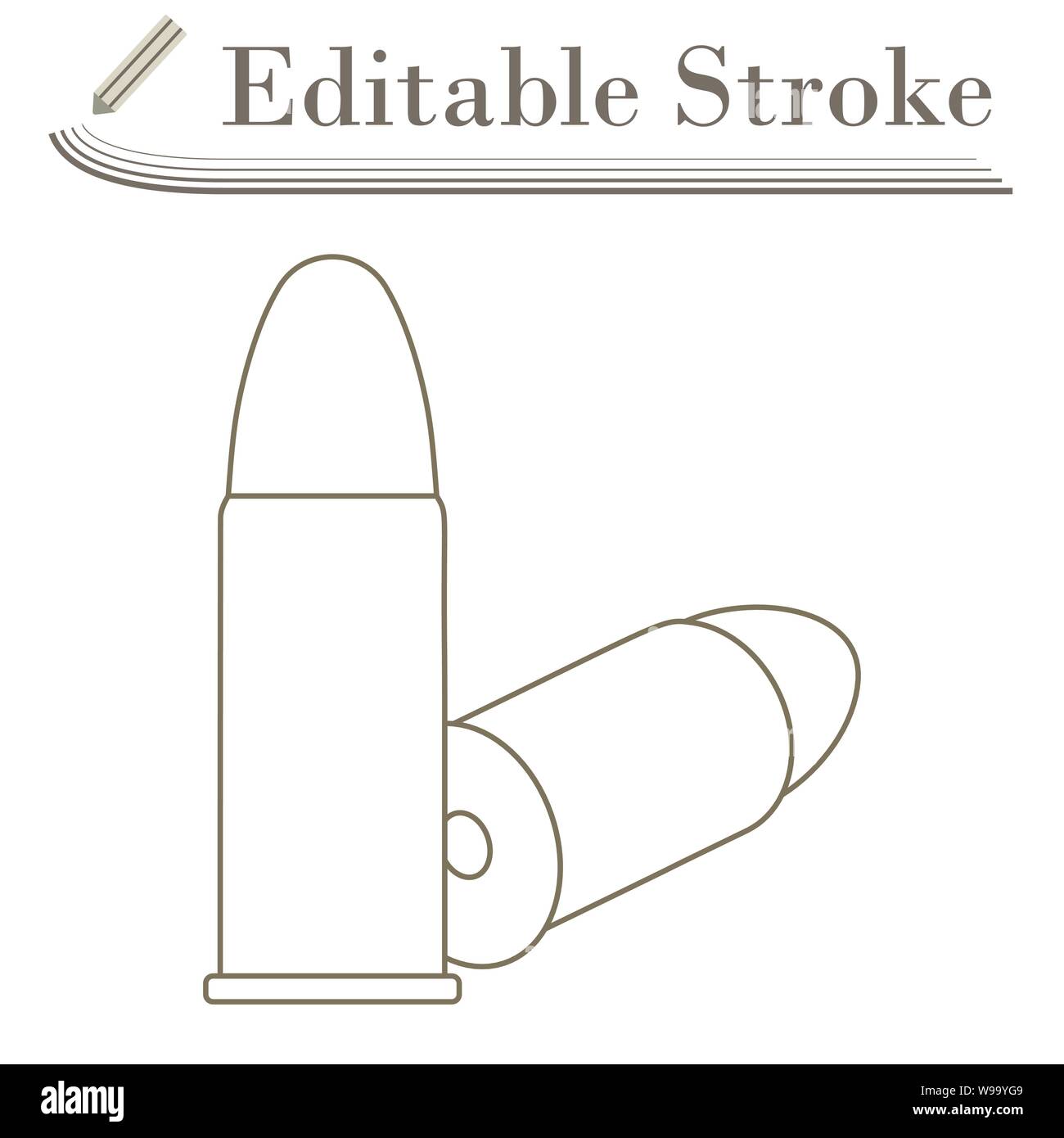 Pistol Bullets Icon. Editable Stroke Simple Design. Vector Illustration ...