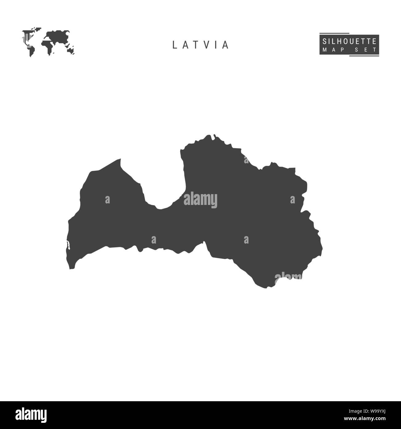 Latvia Blank Vector Map Isolated on White Background. High-Detailed ...