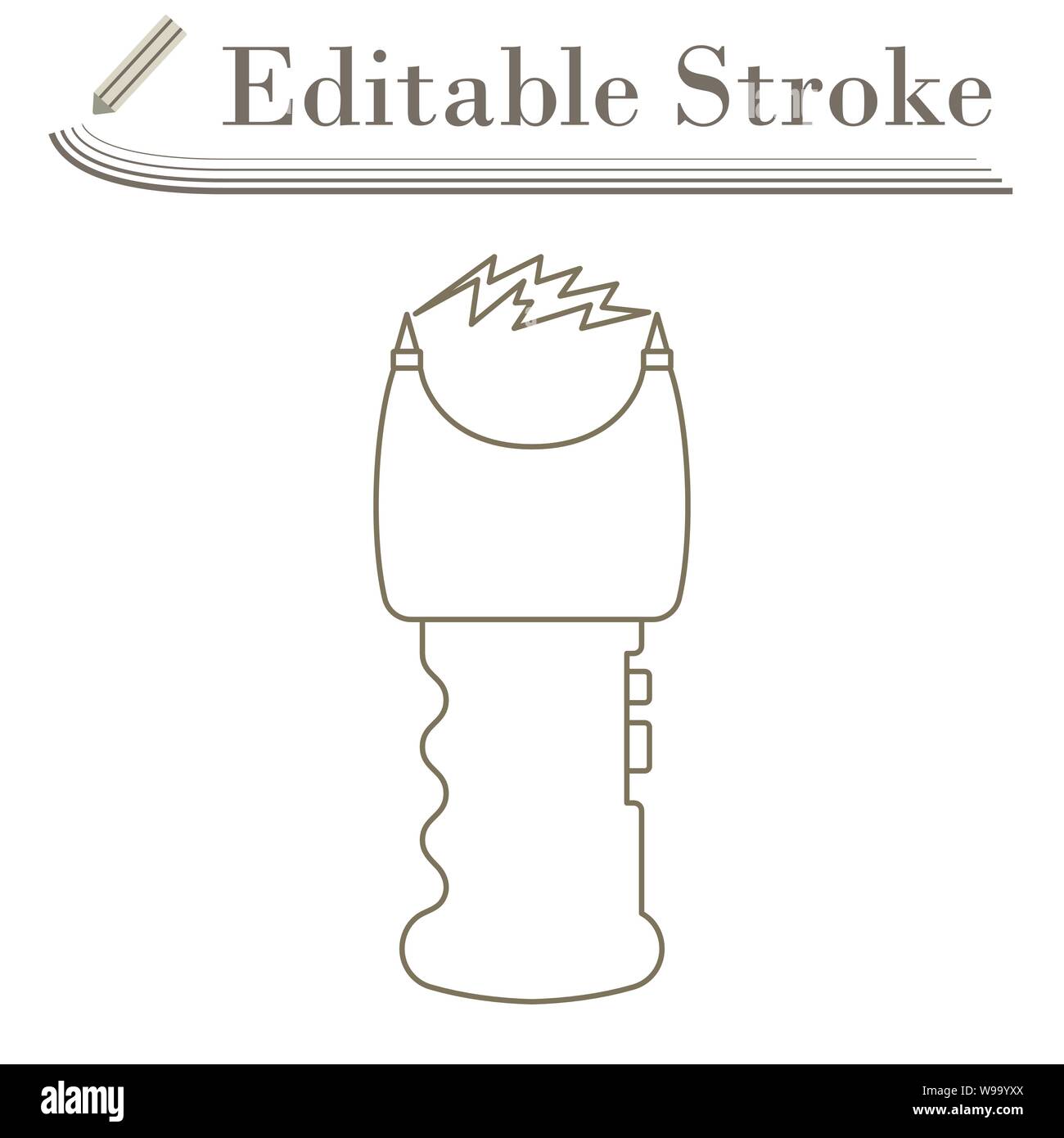 Stun Gun Icon. Editable Stroke Simple Design. Vector Illustration Stock ...