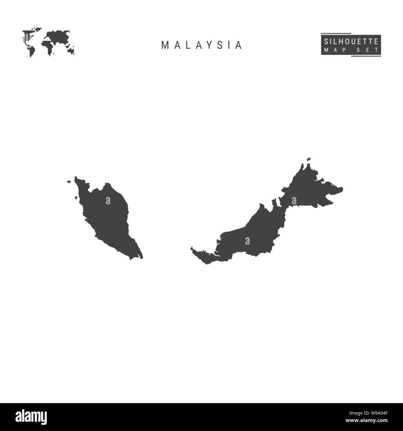 Malaysia Blank Vector Map Isolated on White Background. High-Detailed ...