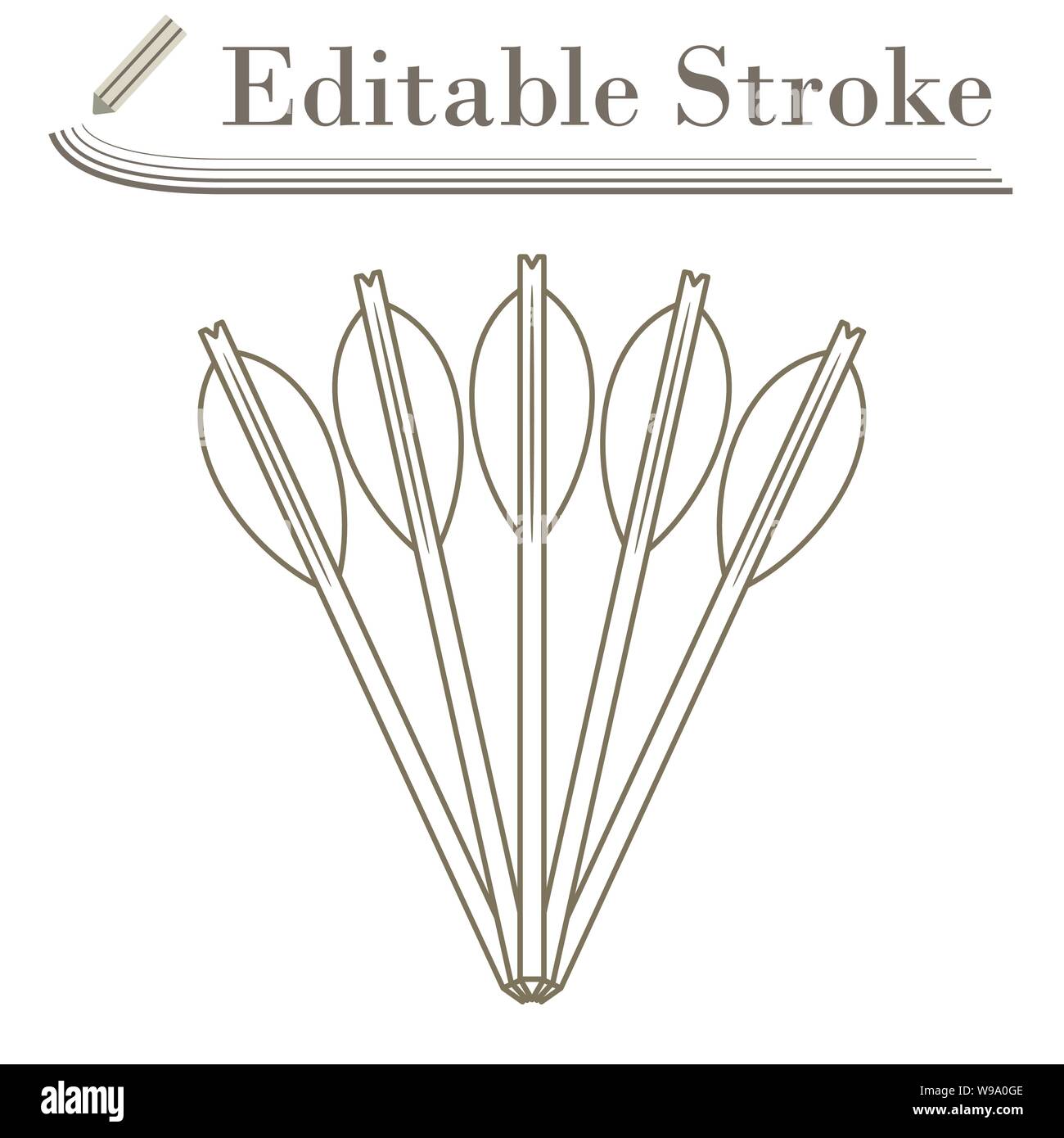 Crossbow Bolts Icon. Editable Stroke Simple Design. Vector Illustration ...